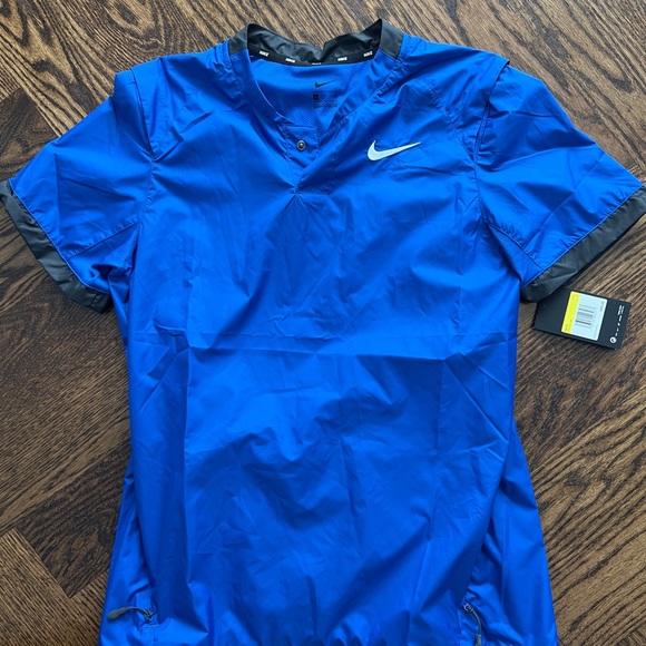 Nike | Shirts | Nike Baseball Short Sleeve Cage Jacket Hot Jacket Blue ...